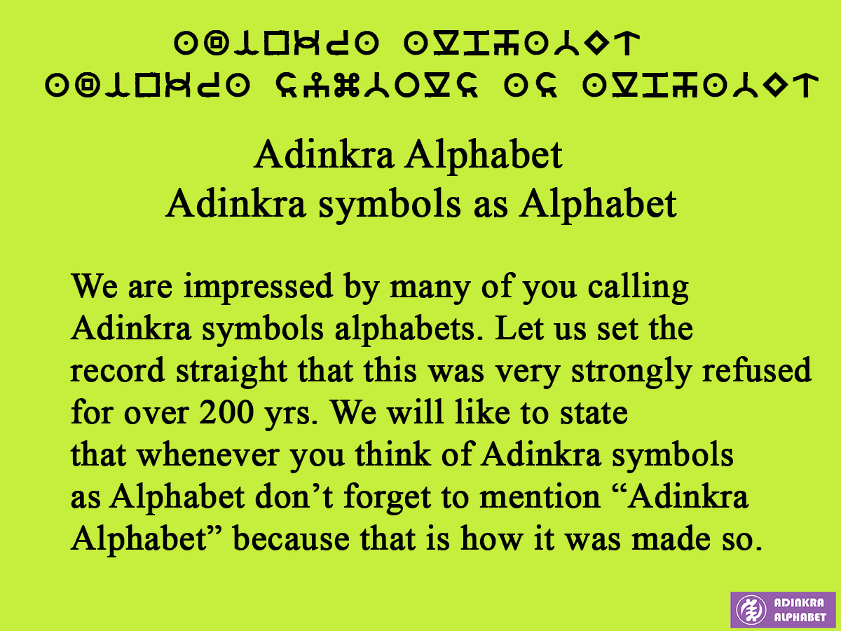 Adinkra as Alphabets – Adinkra Alphabet