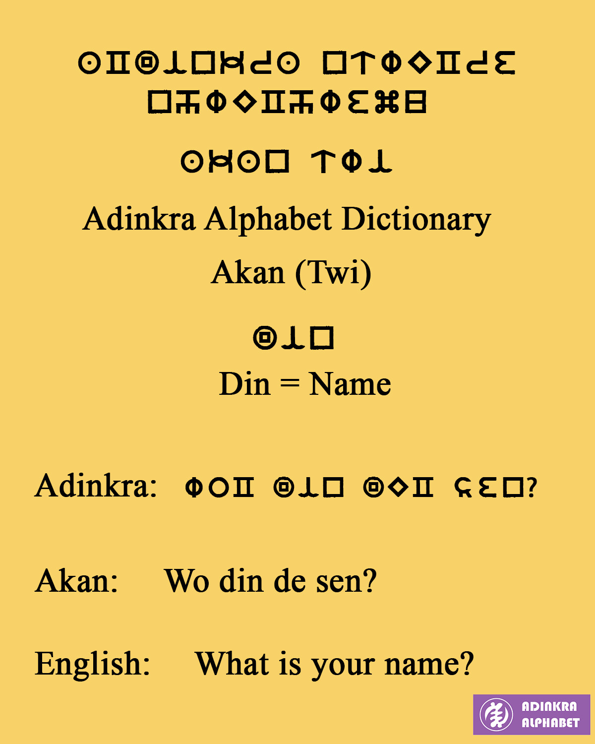Din – Adinkra Alphabet