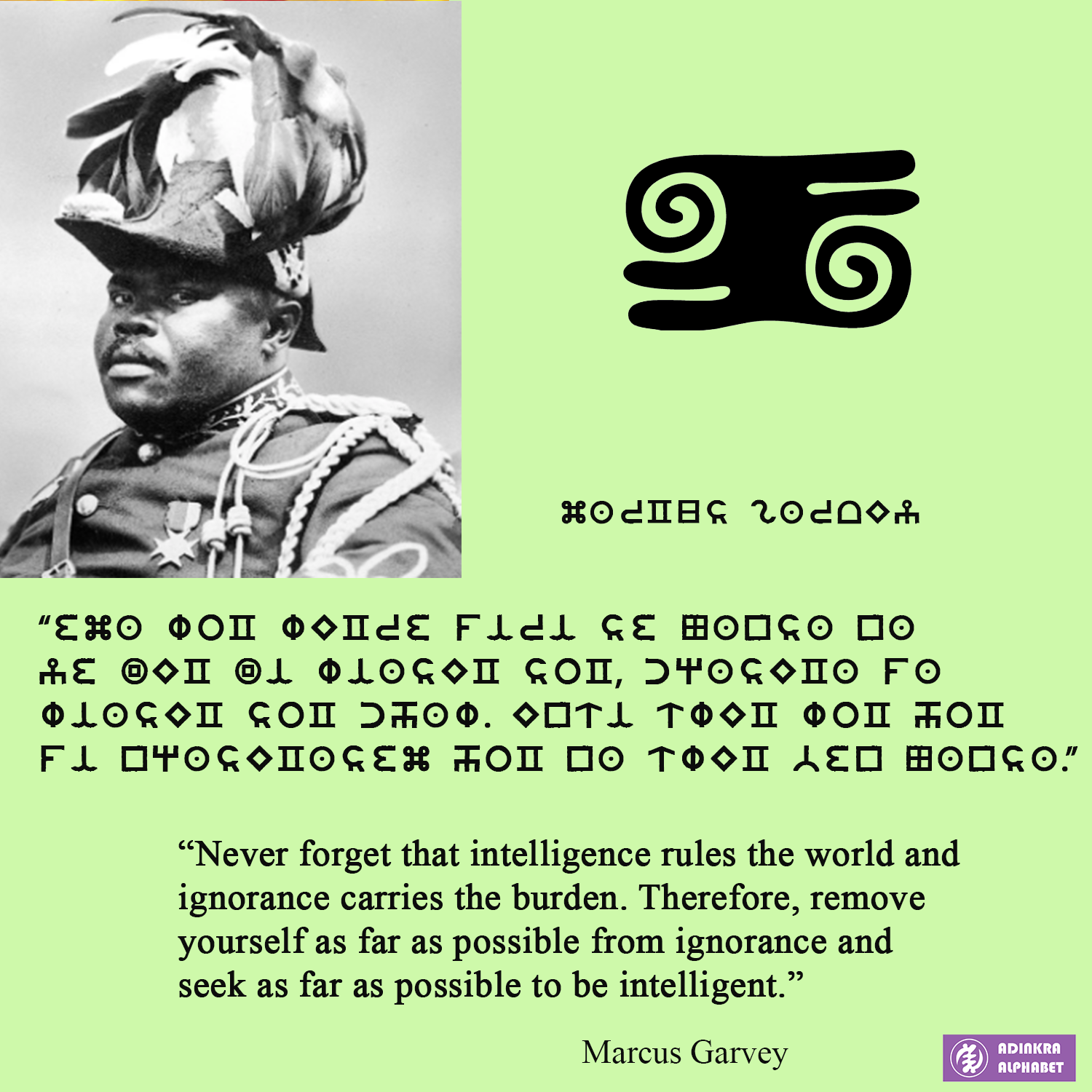 Marcus Mosiah Garvey – Adinkra Alphabet